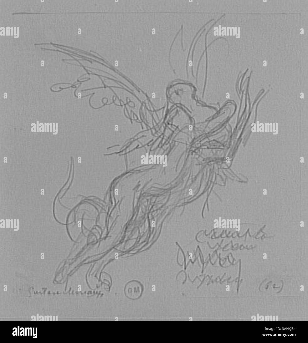 Gustave Moreau’s 'Etude de chimère enlevant une femme pour Les Chimères ...