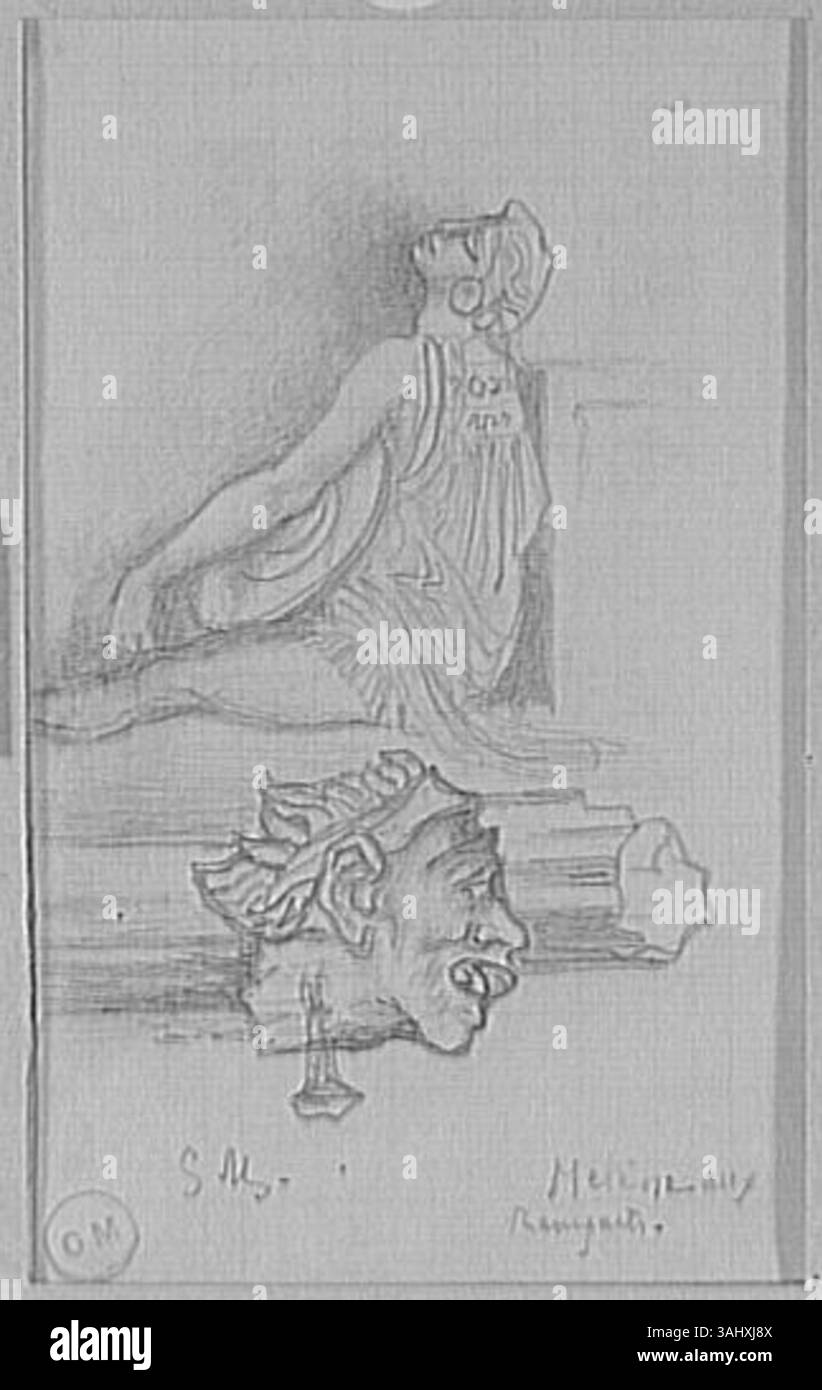 'Feuille d'études pour Hélène aux remparts' by Gustave Moreau shows ...