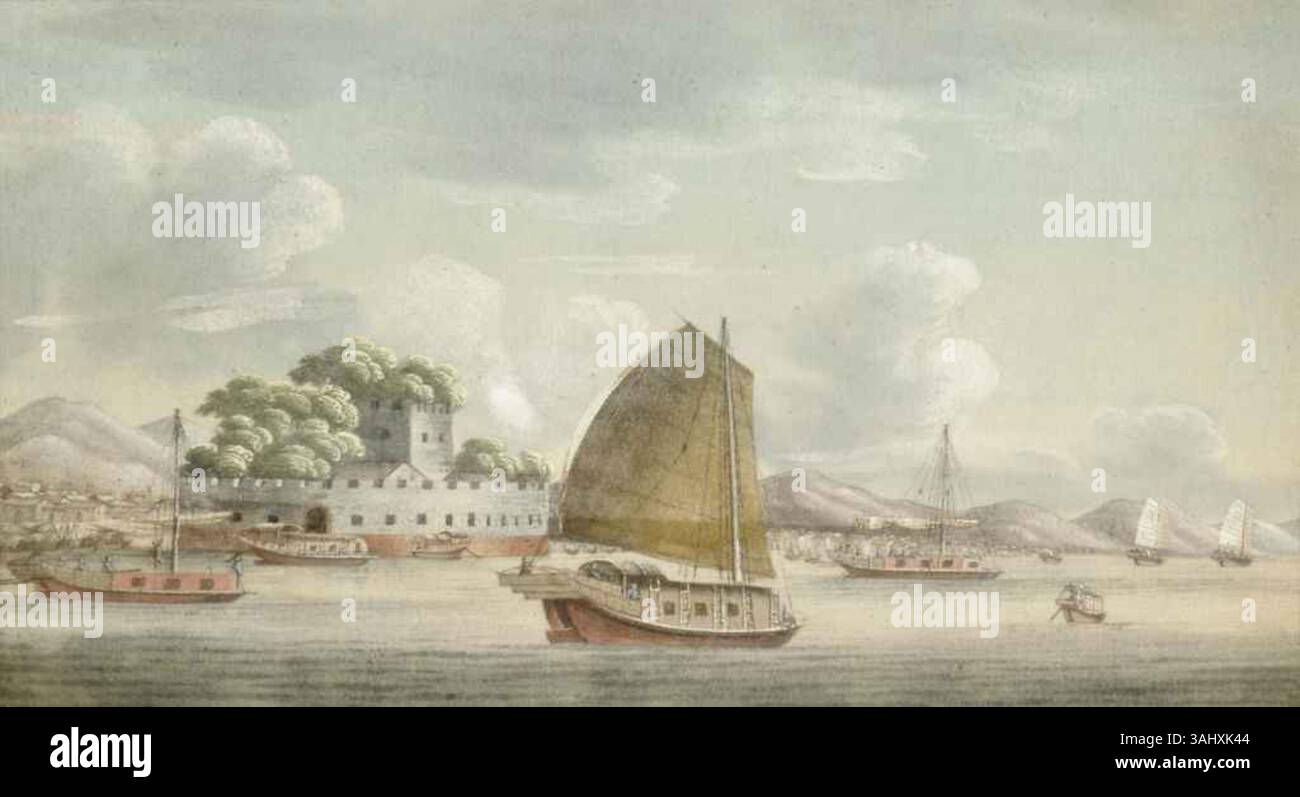 Watercolor and bodycolor painting from the early 19th century depicting ...