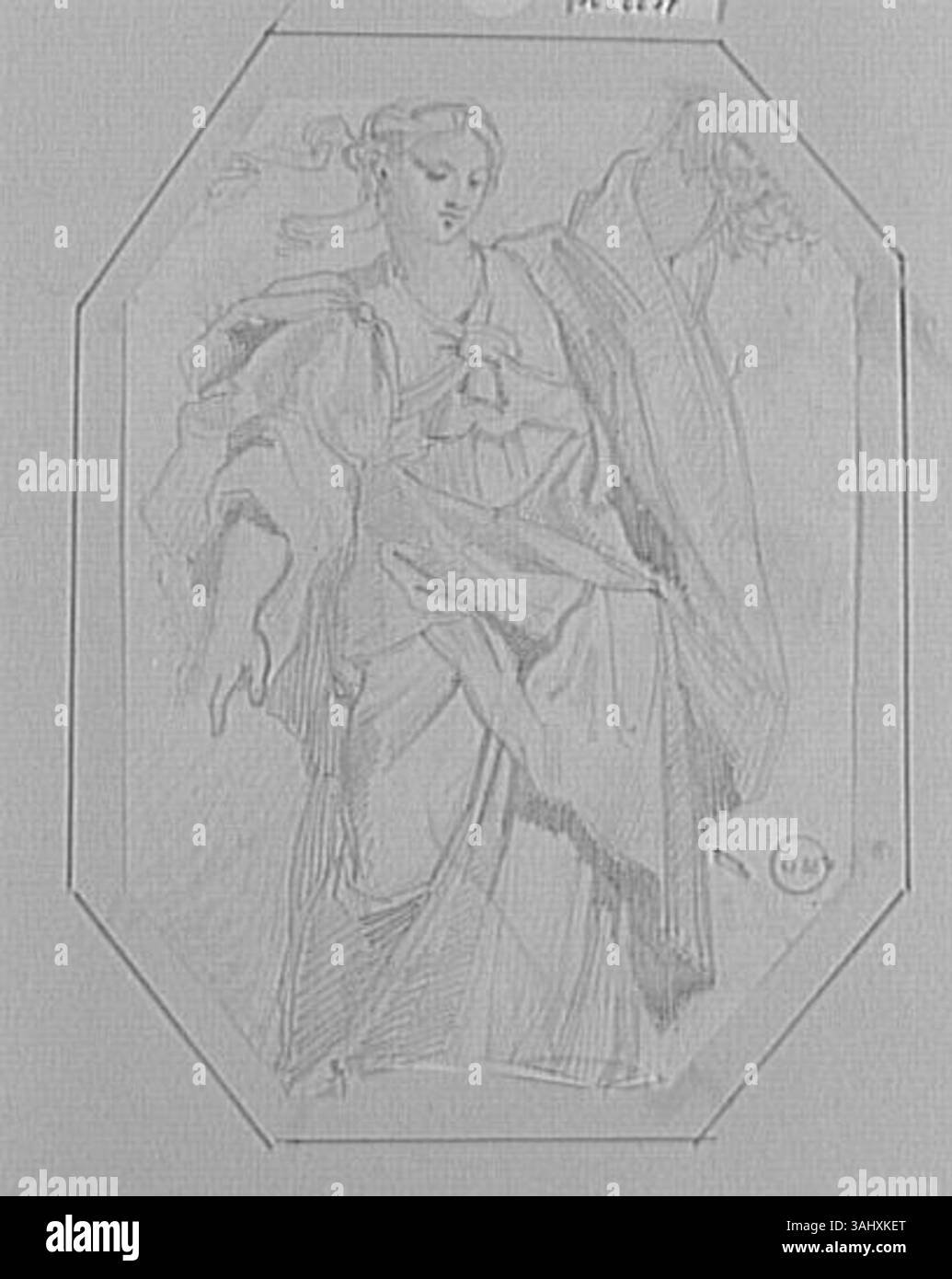 'Etude de femme drapée' by Gustave Moreau is a study of a draped female ...