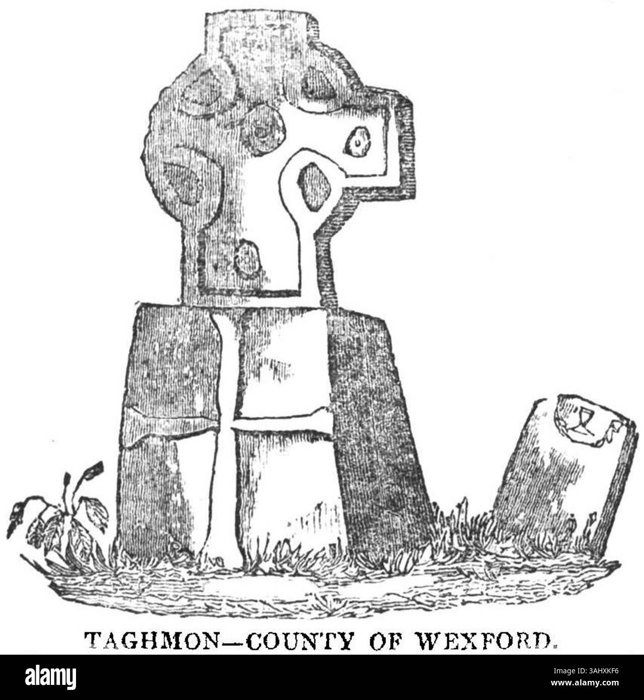 This 1834 engraving shows St. Munna's Cross in Taghmon, County Wexford ...