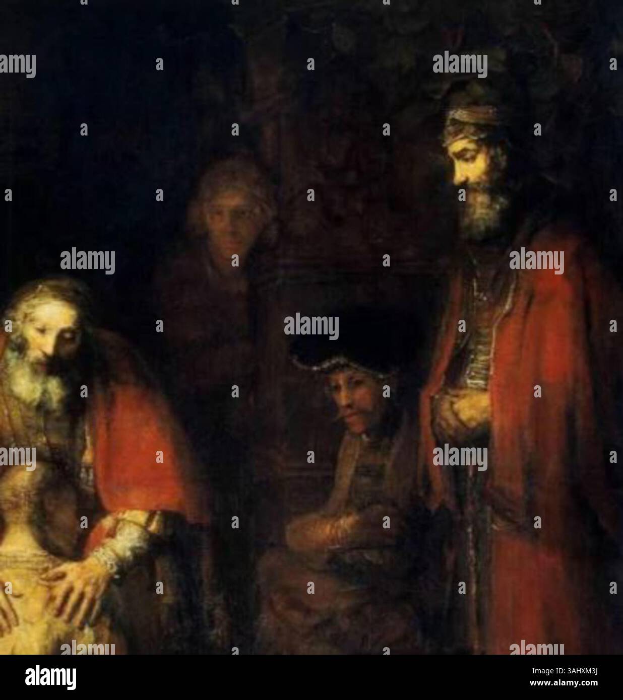 A detail from Rembrandt's famous 1669 painting ‘The Return of the ...