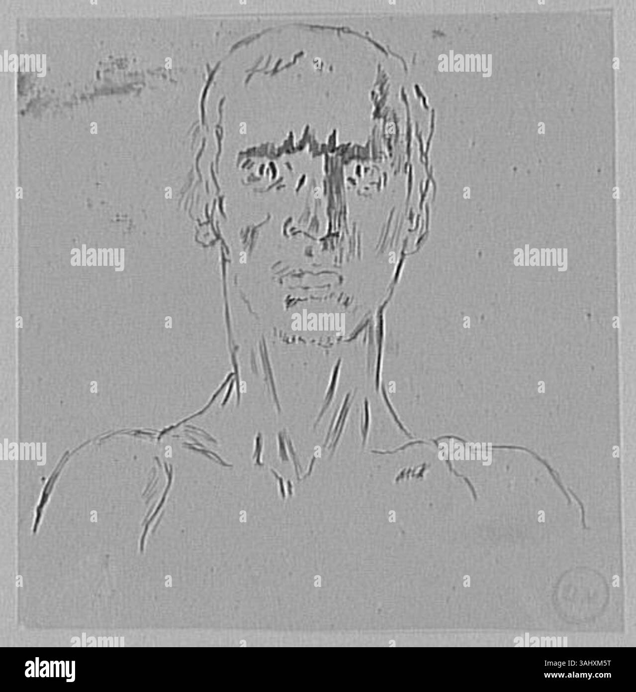 'Etude de buste d'homme' by Gustave Moreau is a study of a male bust ...