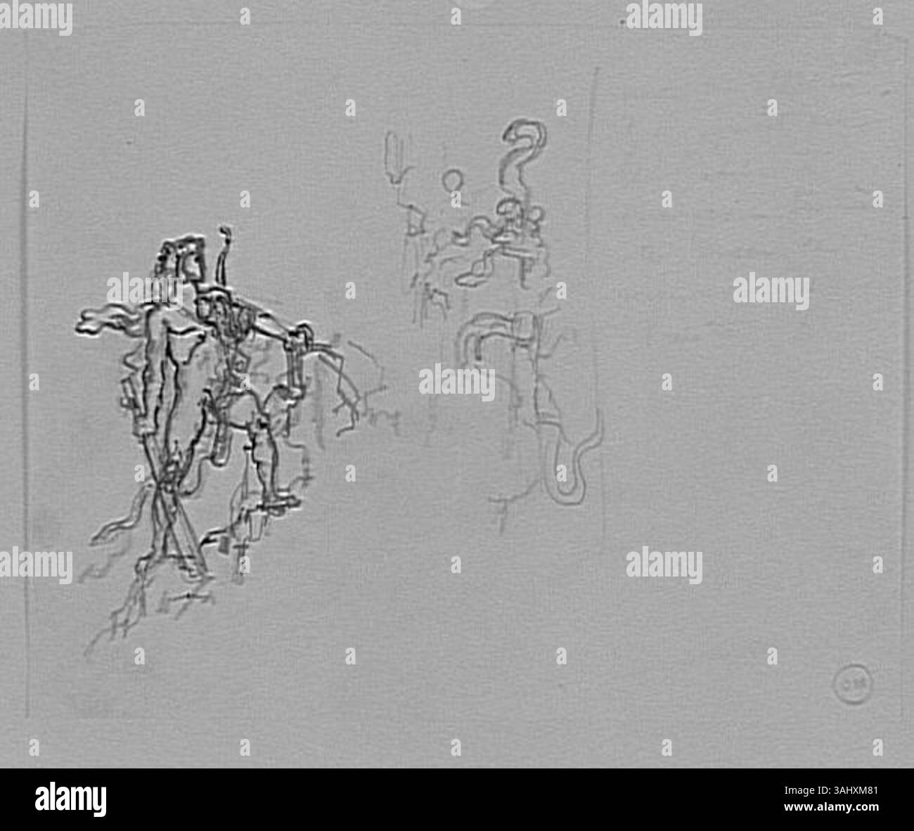 Gustave Moreau’s two studies for the 'Hercules and the Hydra' scene ...