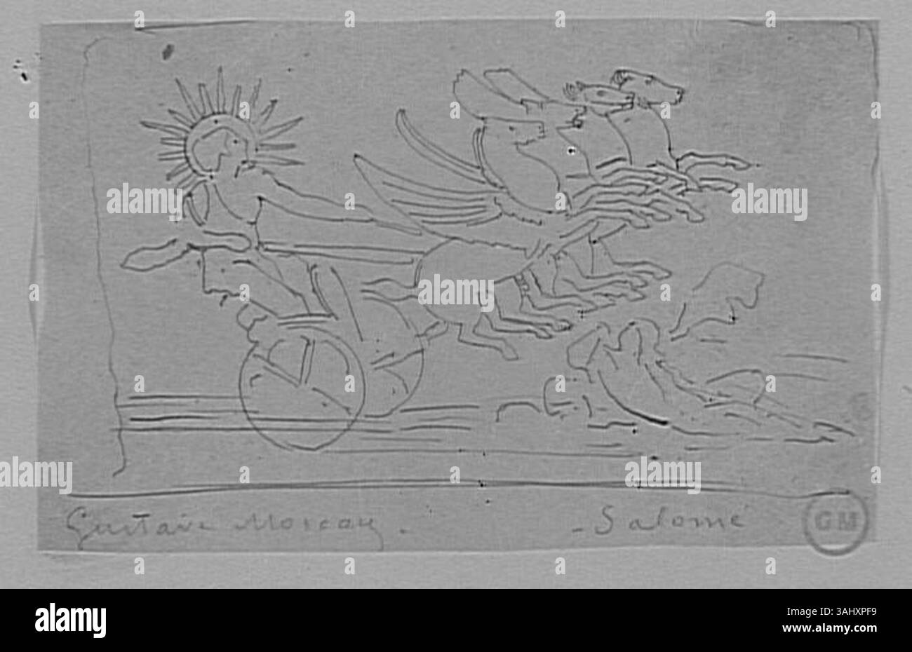 Gustave Moreau’s study of Helios in a chariot drawn by four horses ...