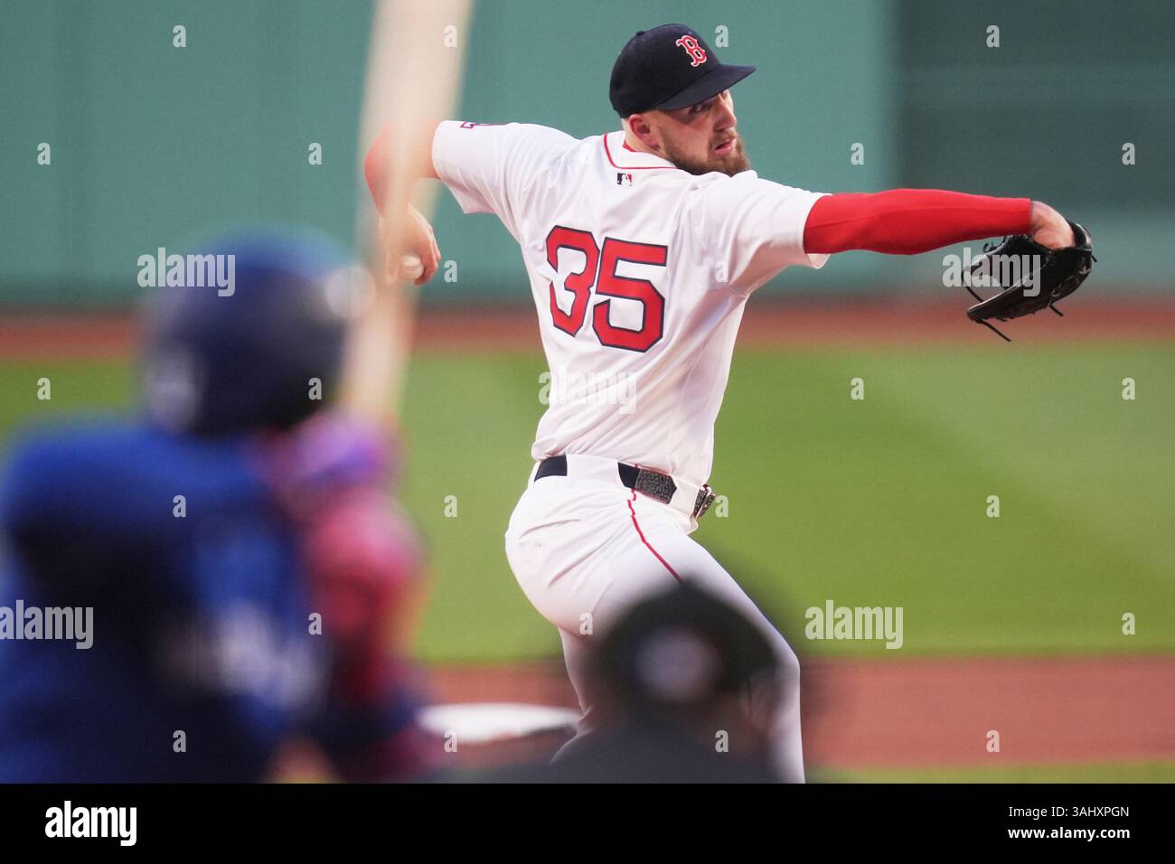Boston Red Sox pitcher Garrett Crochet delivers during a baseball game ...