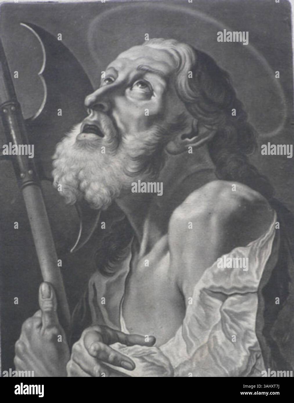 This print by Johann Lorenz Haid, circa 1702-1750, depicts St. Matthias ...