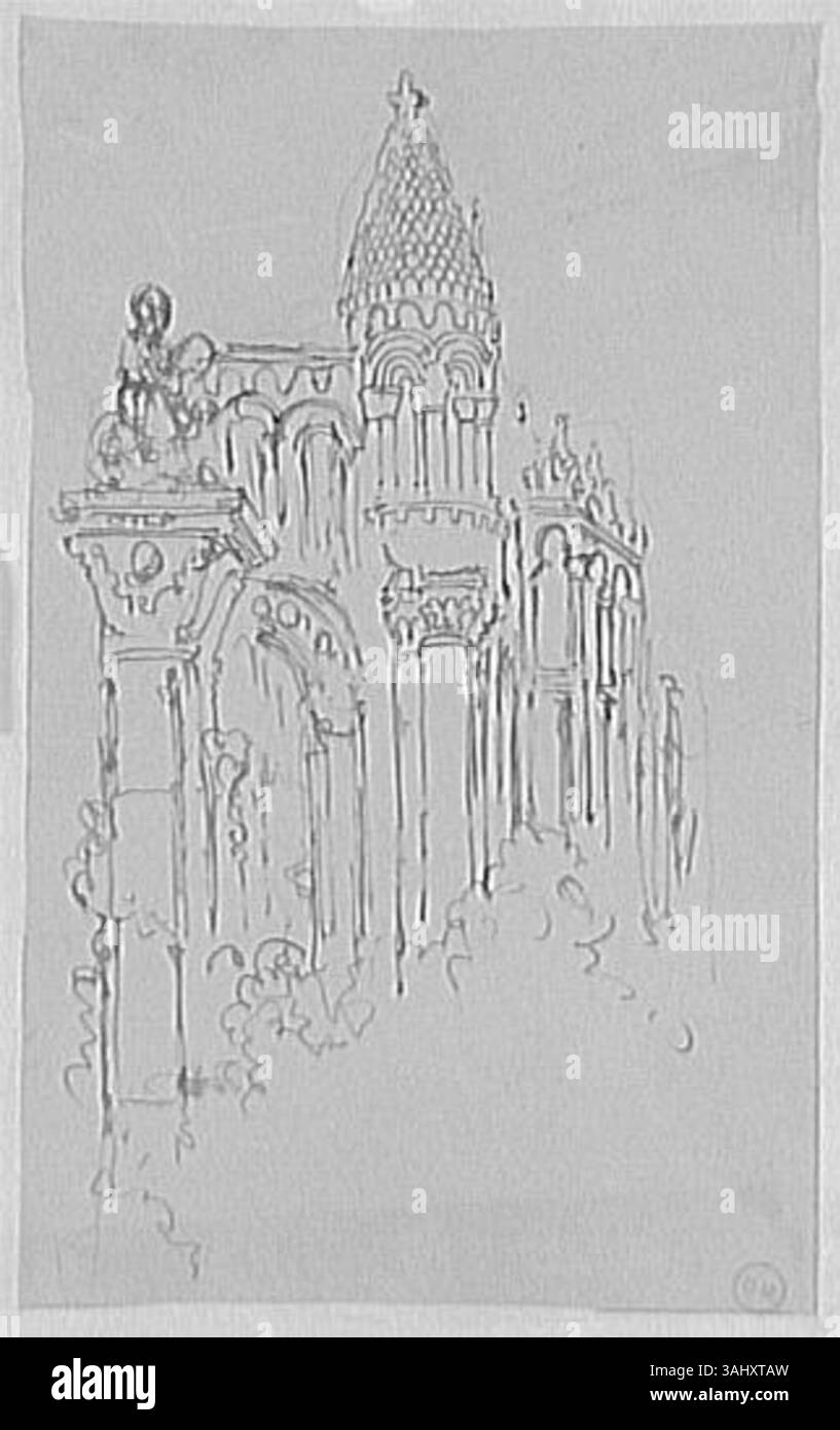 Composite architectural study for Saint George by Gustave Moreau (1826 ...
