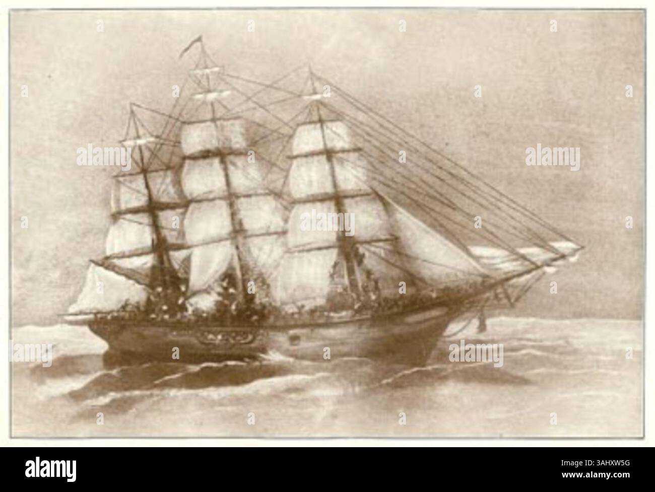A depiction of the clipper ship 'New Era,' created by Julius Friedrich ...