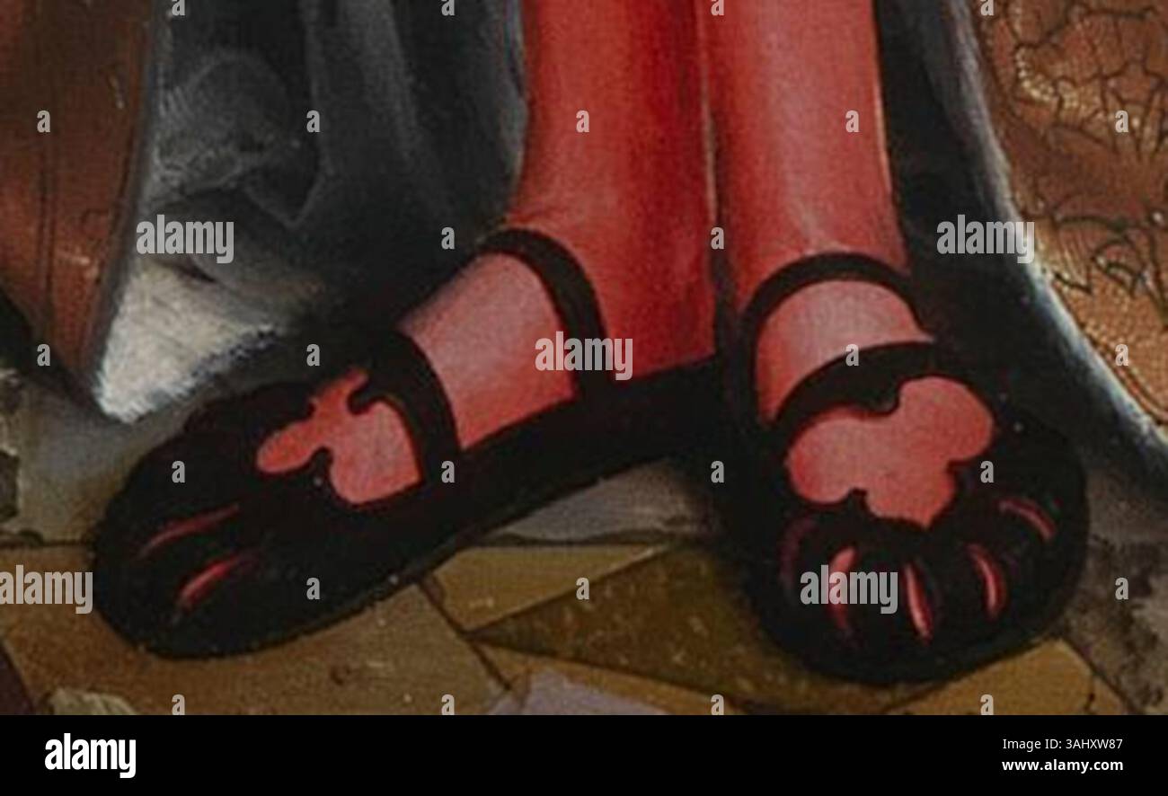 This high-resolution detail from Jan Gossaert’s 'Adoration of the Magi' (1510-1515) focuses on ...