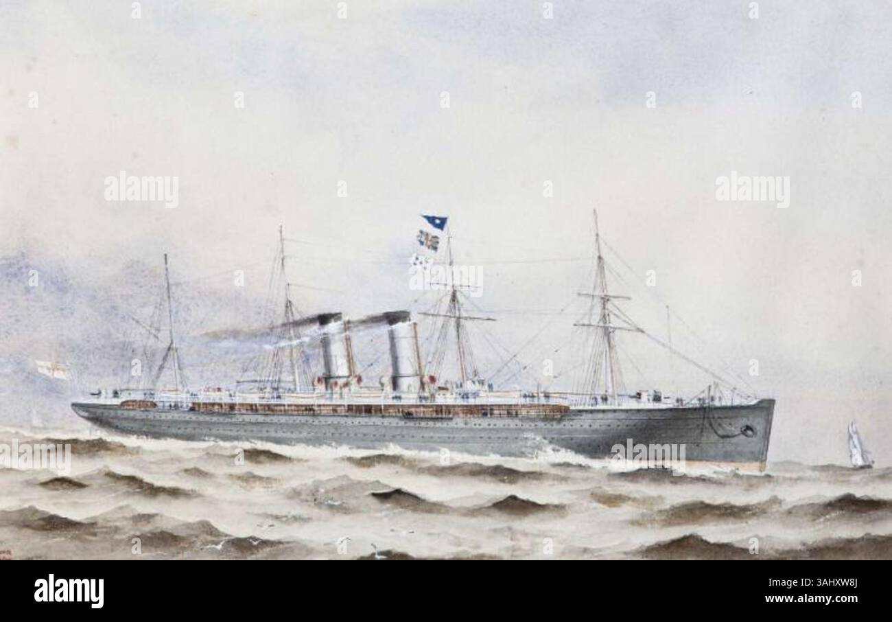 A watercolour painting by William Mackenzie Thomson depicting the armed ...