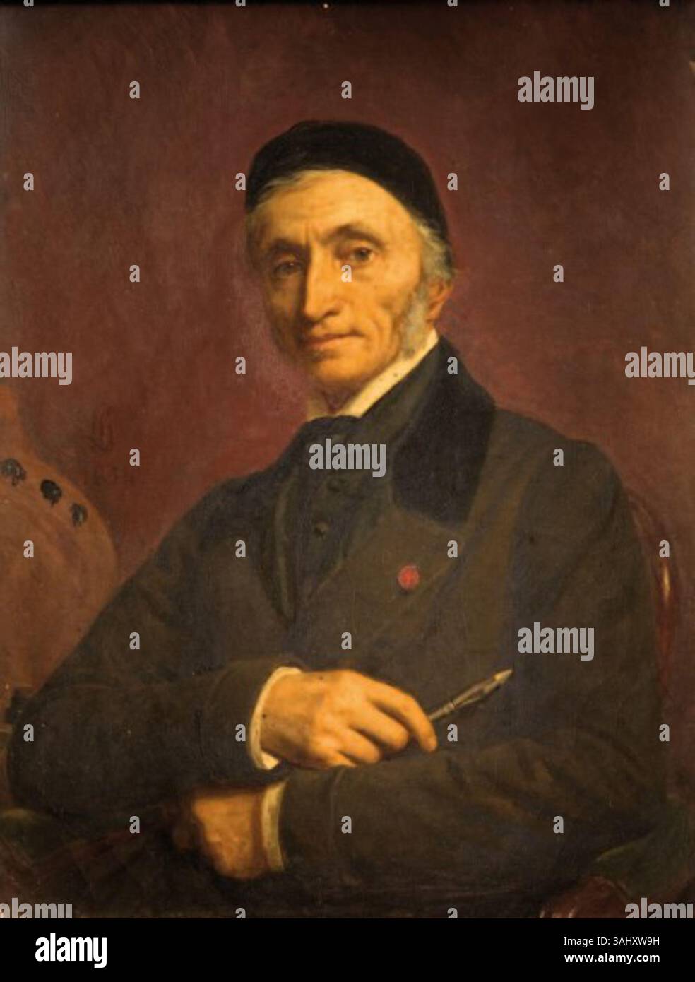 Louis Hersent’s 1854 self-portrait, marked with the monogram L.H ...