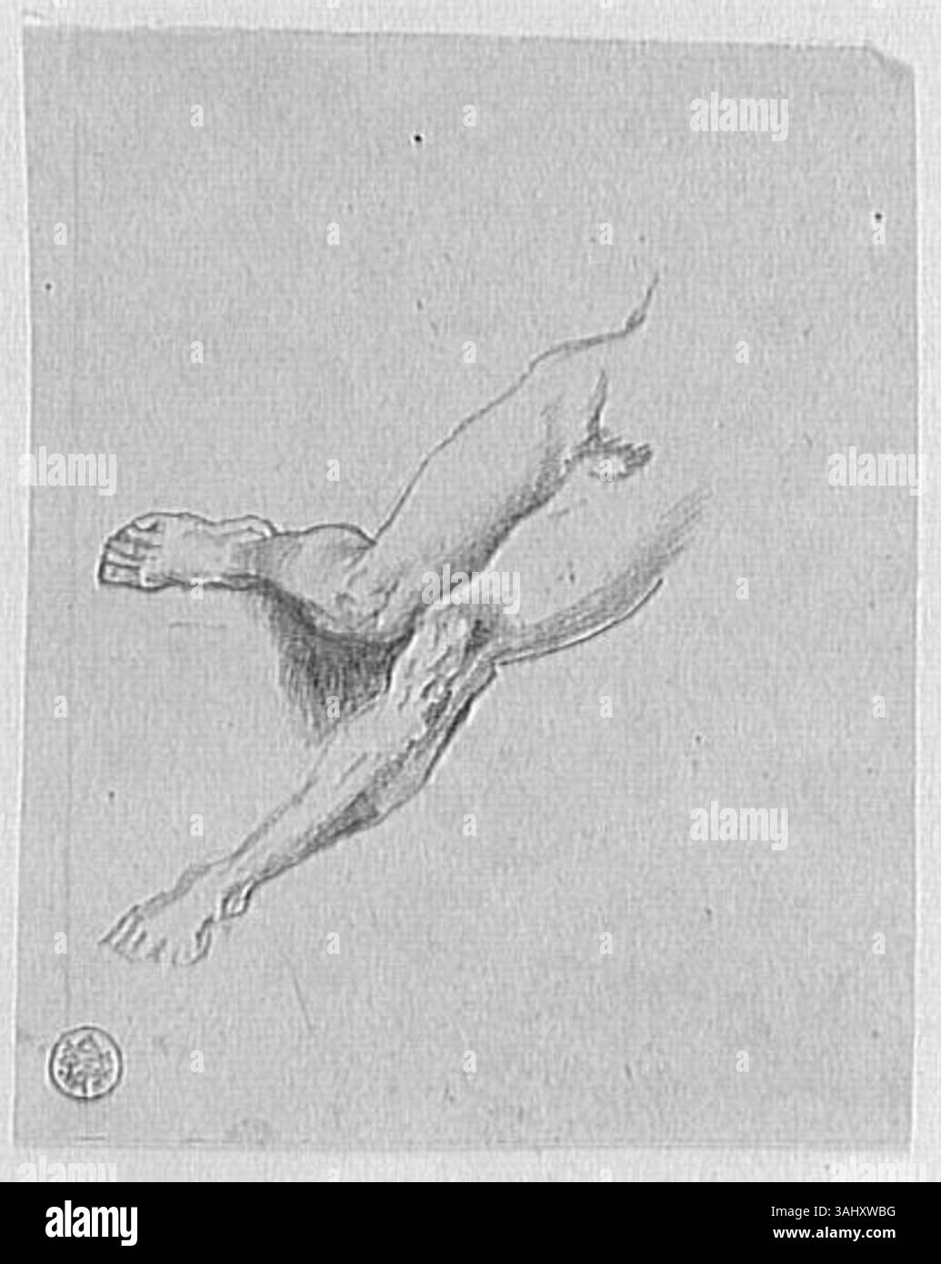 This study by Gustave Moreau focuses on the anatomy and movement of the ...