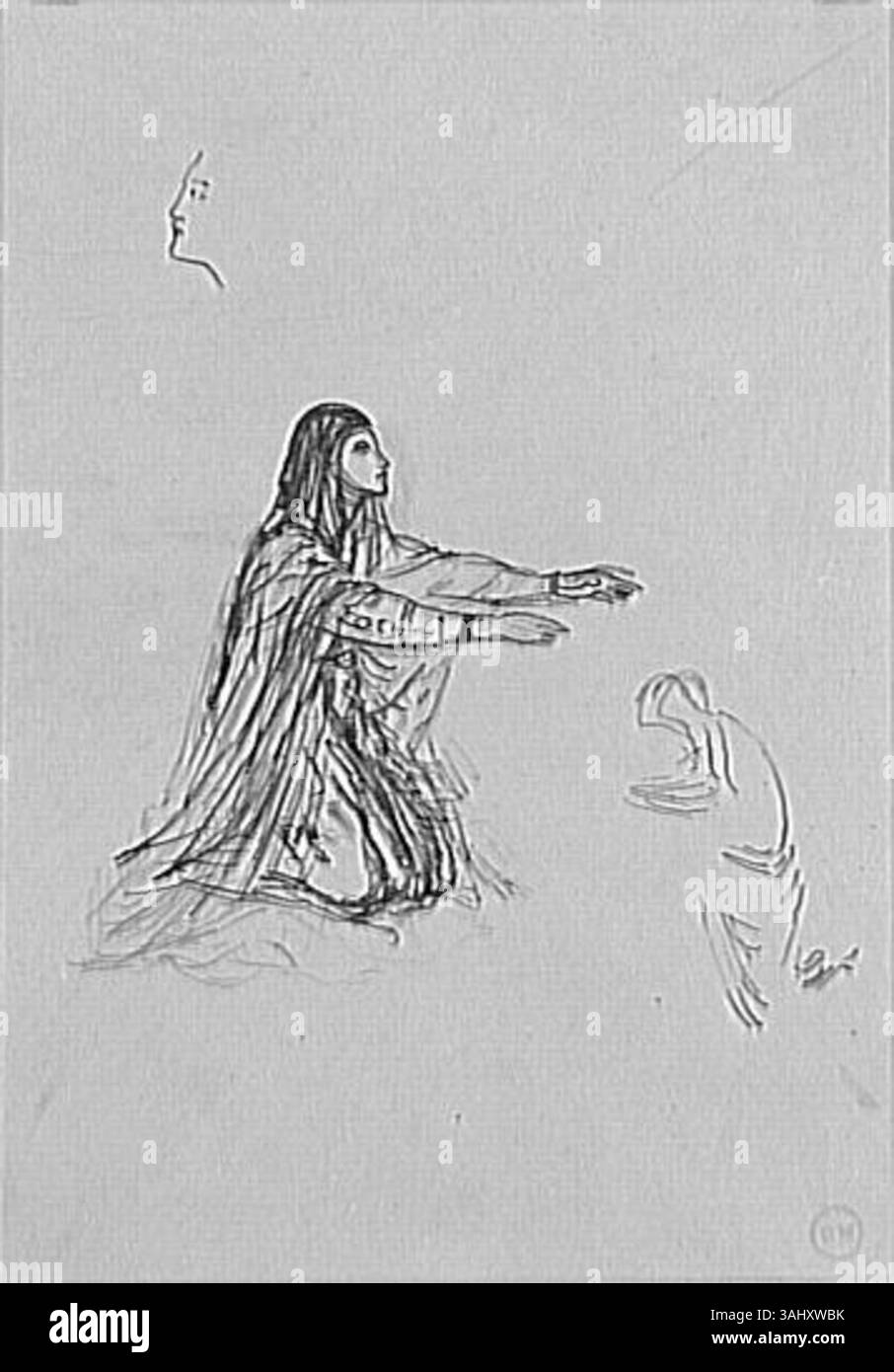 Gustave Moreau’s study of Mary Magdalene for 'Noli me tangere', created ...