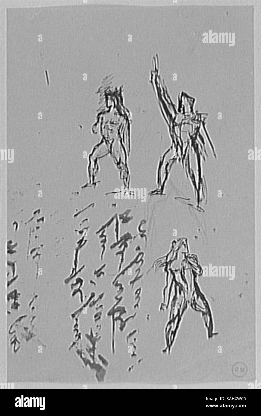 This set of three studies by Gustave Moreau depicts the mythological ...