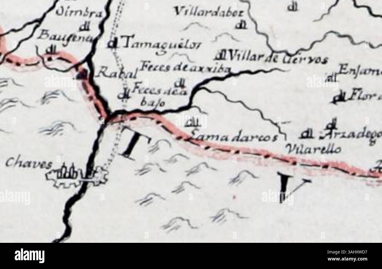 A map by José Cornide showing Lamadarcos in the Kingdom of Galicia ...