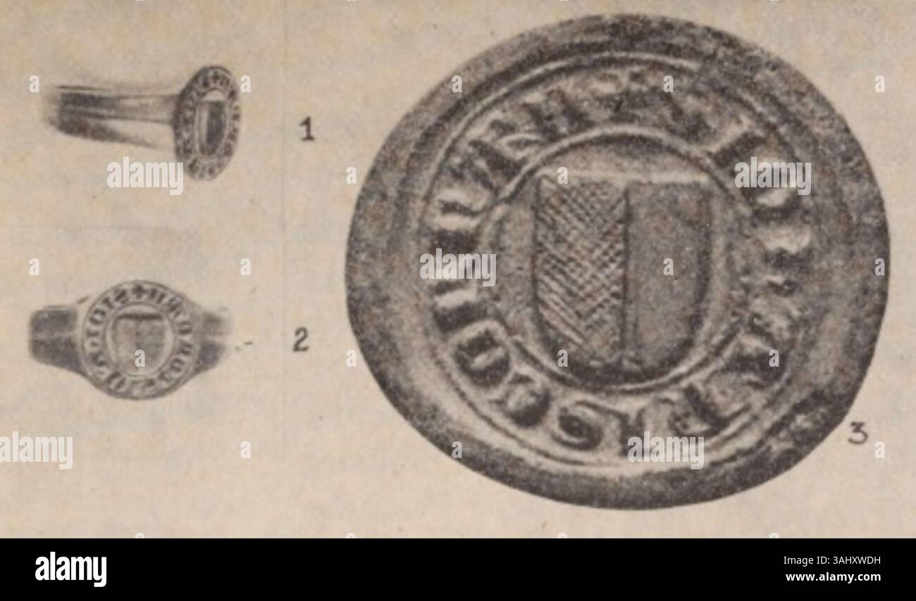 This drawing from 1941 depicts the signet ring of Giovanni Cornaro, a ...
