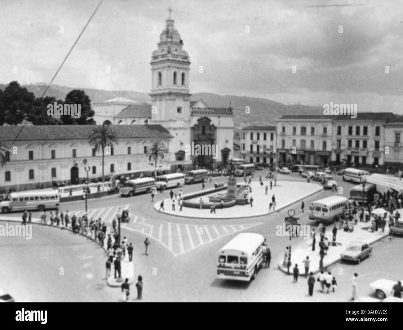 This 1951 photograph captures the Church of Santo Domingo in Quito ...