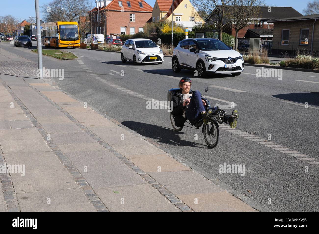Copenhagen/ DenmarK/10 april 2025/bicyclers ride on bike lane in danisn ...