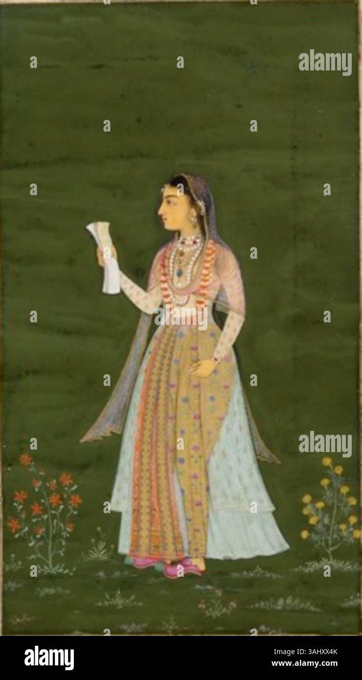 A portrait of Jahanara Begum, painted between 1631 and 1633 by Lalchand ...