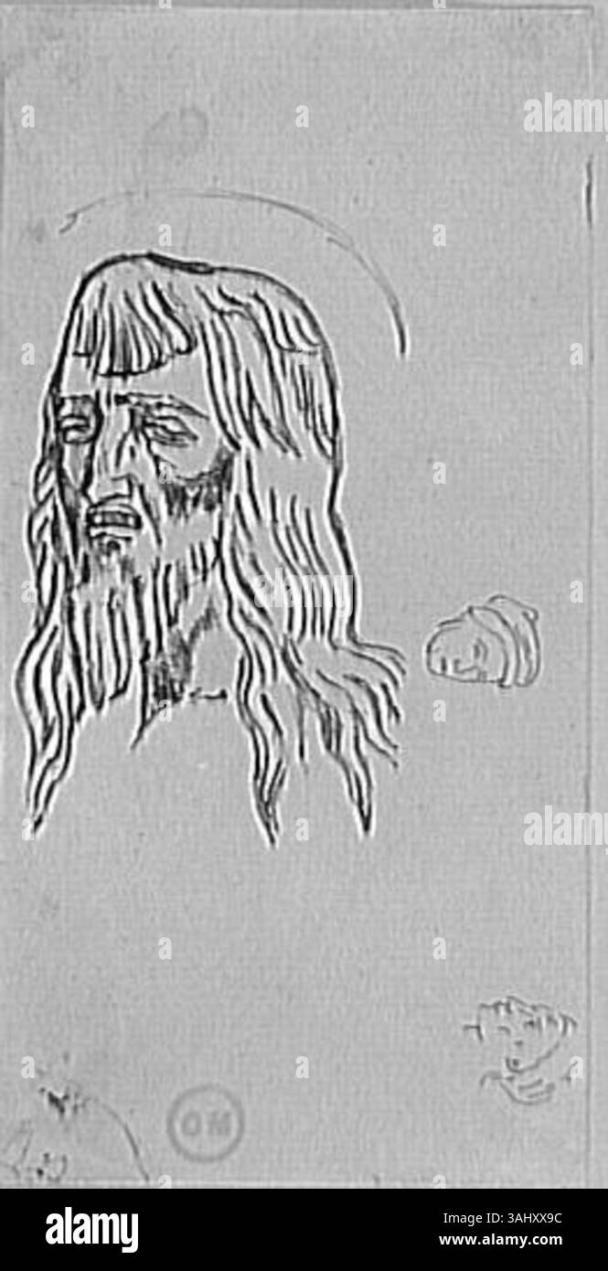 'Etude de tête de Jean-Baptiste pour l'Apparition et deux têtes d'homme ...