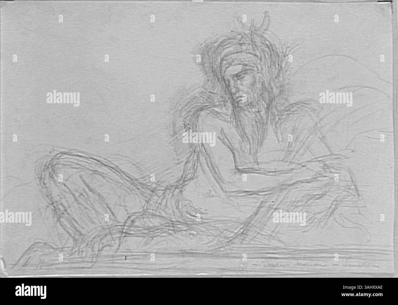 Gustave Moreau's study of Pan for 'Jupiter and Semele' depicts the ...