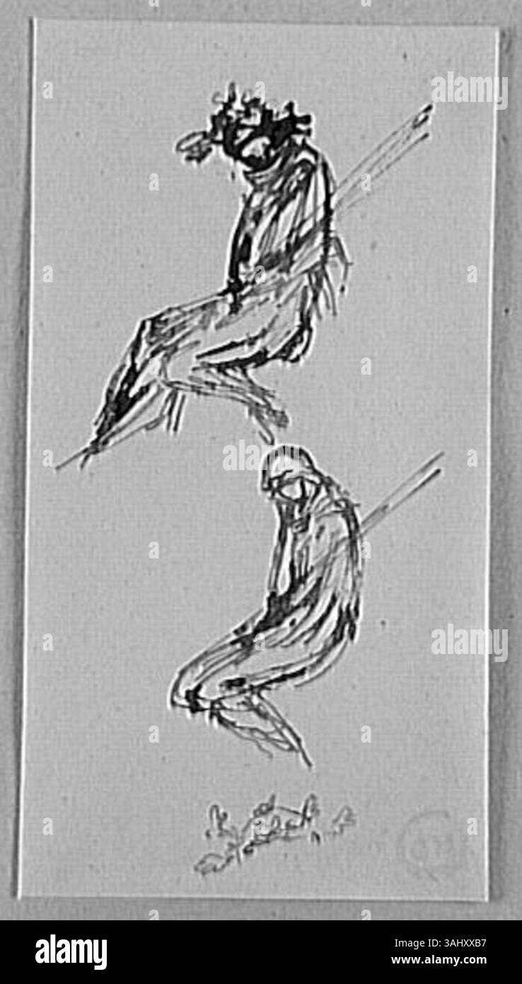 This piece consists of three studies, two featuring seated women draped ...