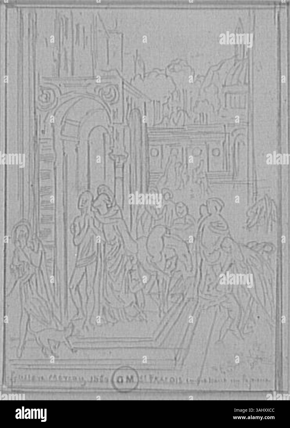 A representation of Saint Francis embracing a leper, created by Gustave ...