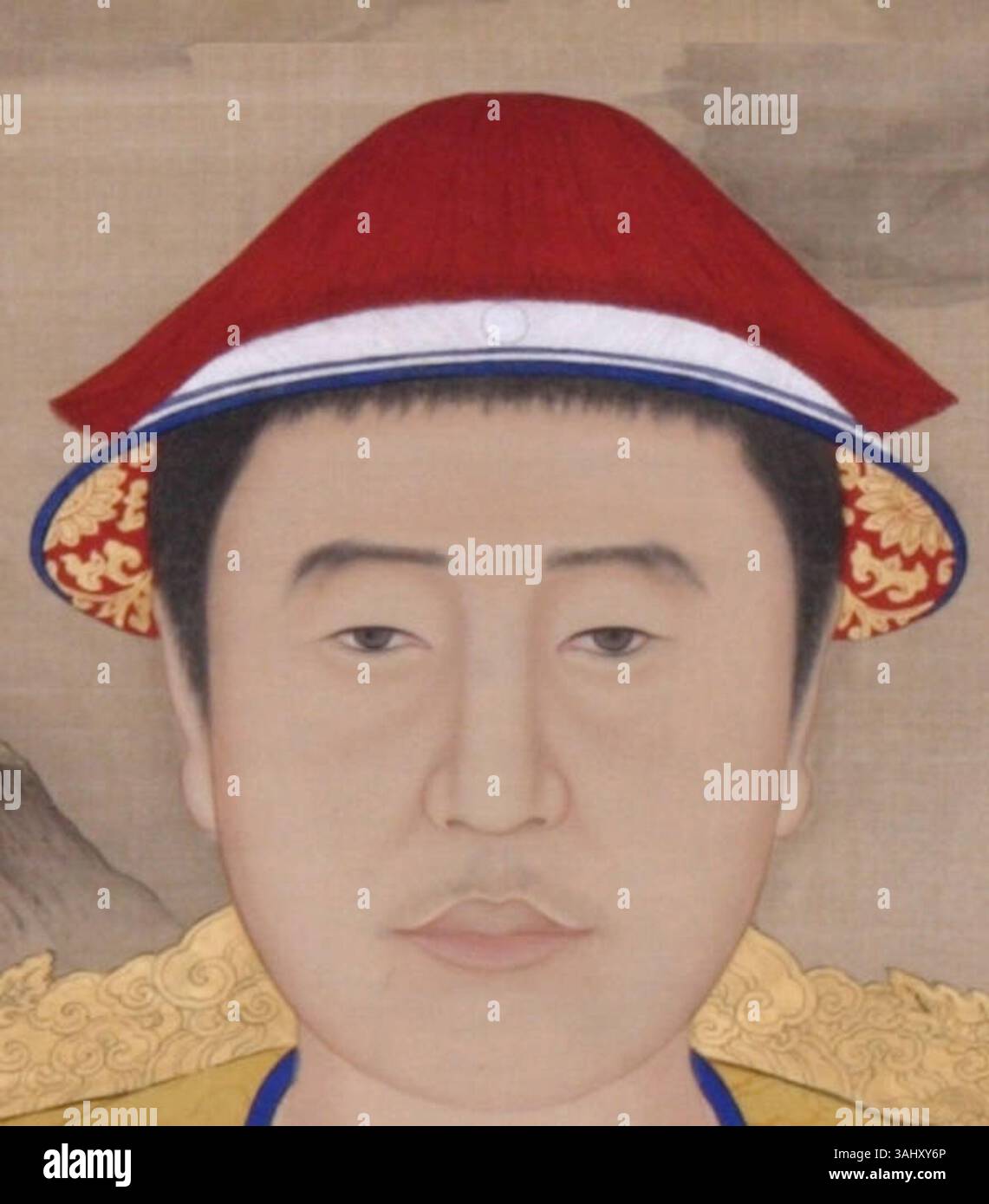 This portrait of Emperor Shunzhi from the Qing Dynasty depicts him in ...