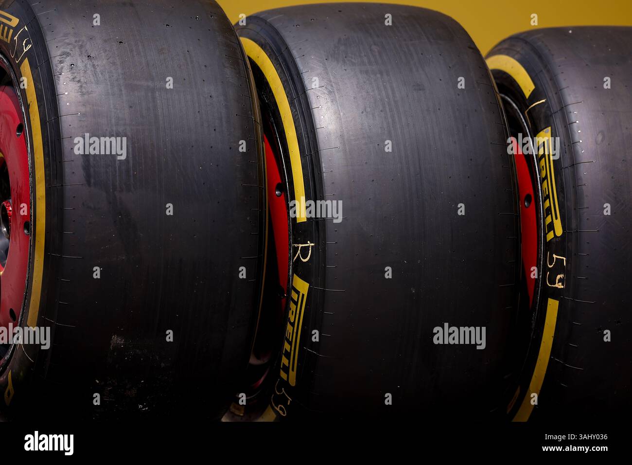 Pirelli tyres during the Formula 1 Gulf Bahrain Grand Prix 2025, 4th ...