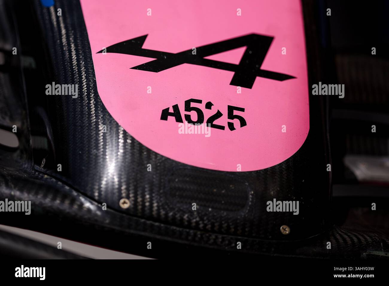 Alpine F1 Team A525, mechanical detail front wing during the Formula 1 Gulf Bahrain Grand Prix ...