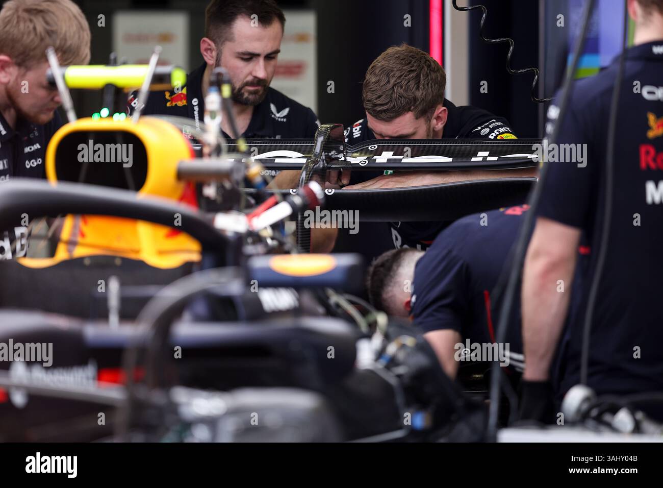 Red Bull Racing RB21, mechanical detail rear wing DRS during the ...