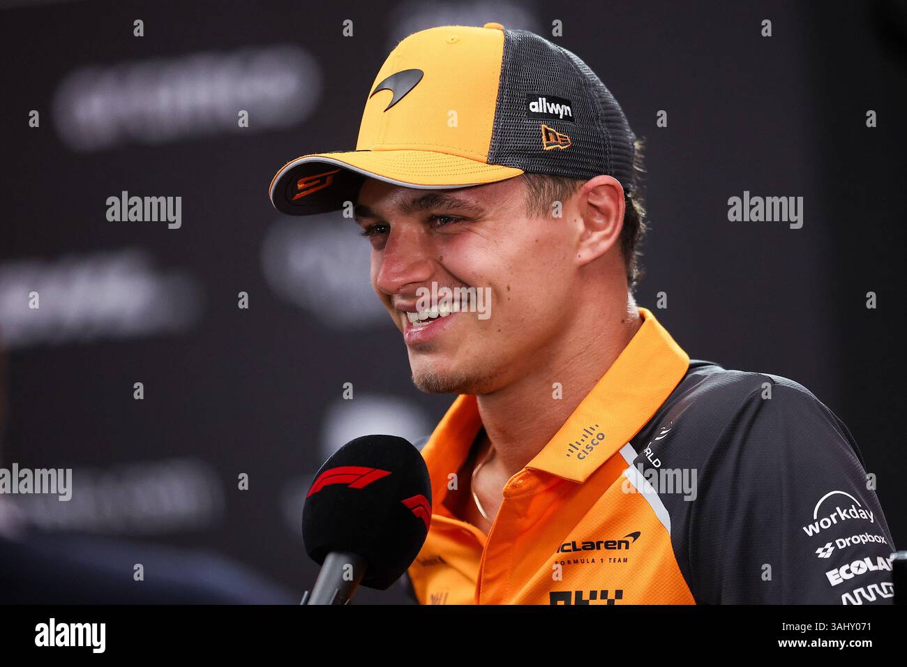 NORRIS Lando (gbr), McLaren F1 Team MCL39, portrait during the Formula 1 Gulf Bahrain Grand Prix ...