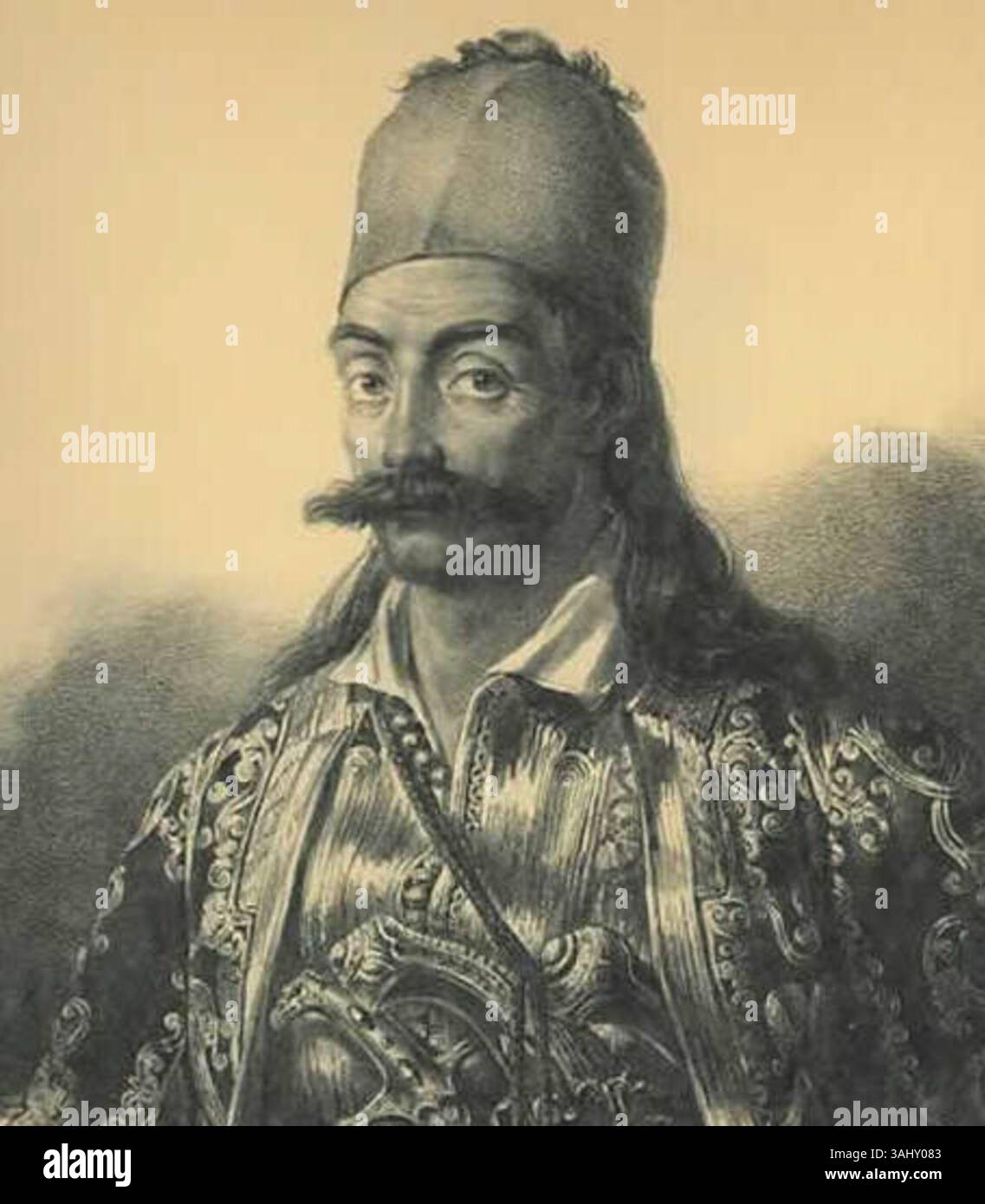 Portrait of Georgios Karaiskakis, a Greek revolutionary hero, by Karl ...