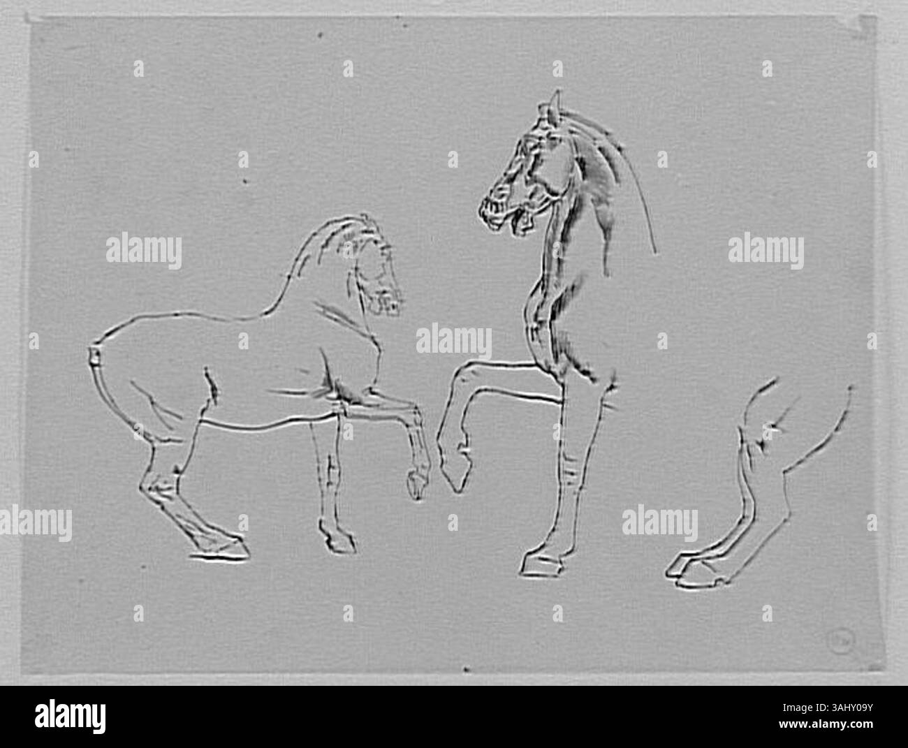 This trio of horse studies by Gustave Moreau captures the grace and ...