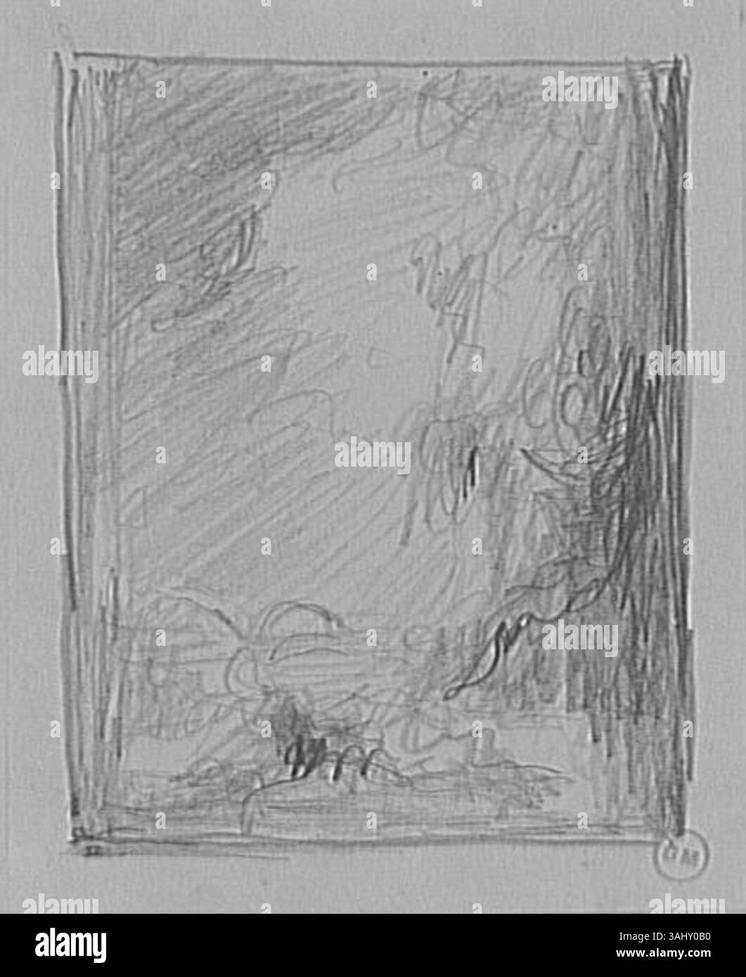 Gustave Moreau’s study of a landscape with a sunset, created between ...