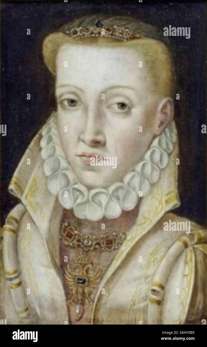 Portrait of Elisabeth of Austria, wife of Charles IX, painted by the ...