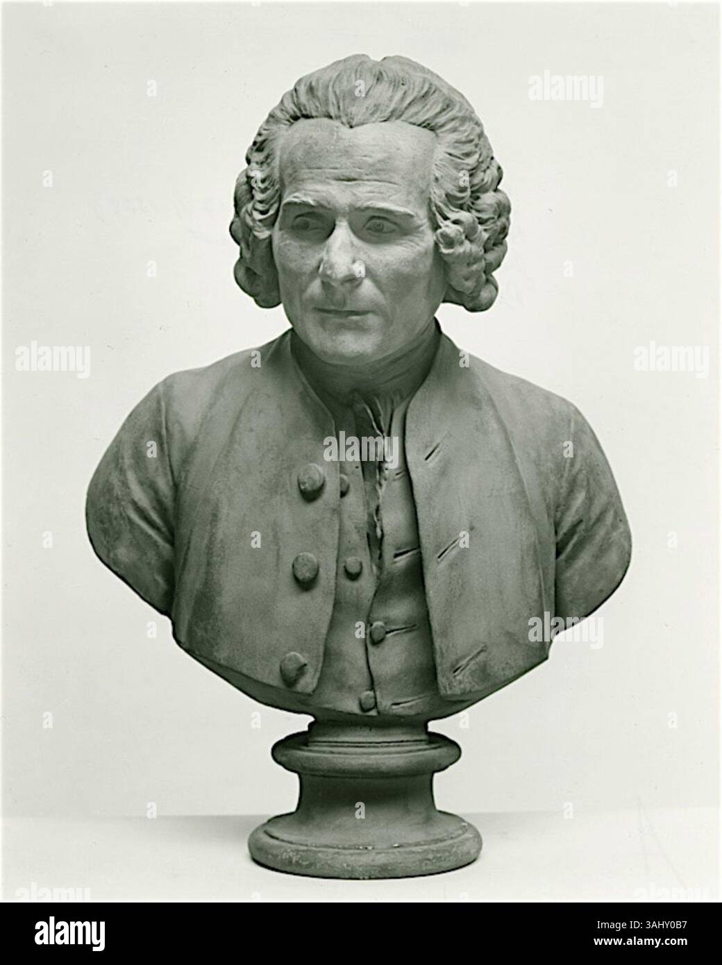 A plaster sculpture of Jean-Jacques Rousseau by Jean-Antoine Houdon ...