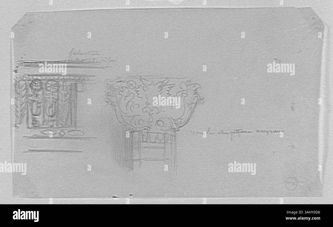 'Deux études balustrade' by Gustave Moreau (1826-1898) includes two ...