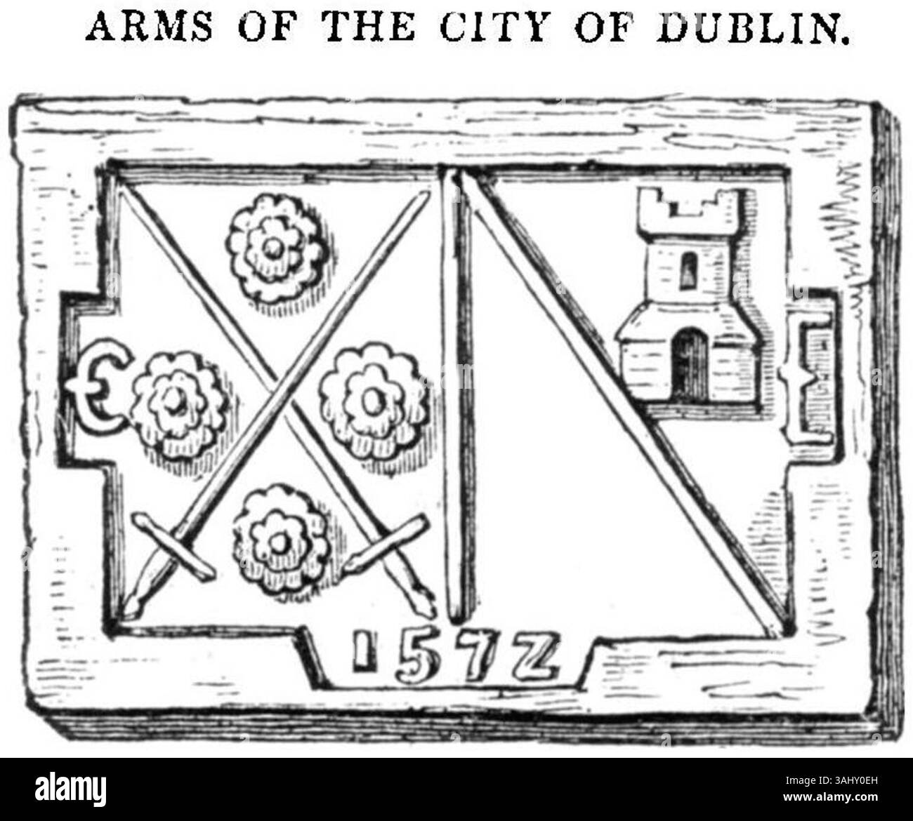 The Arms of the City of Dublin, as depicted in 1572, represent the city ...