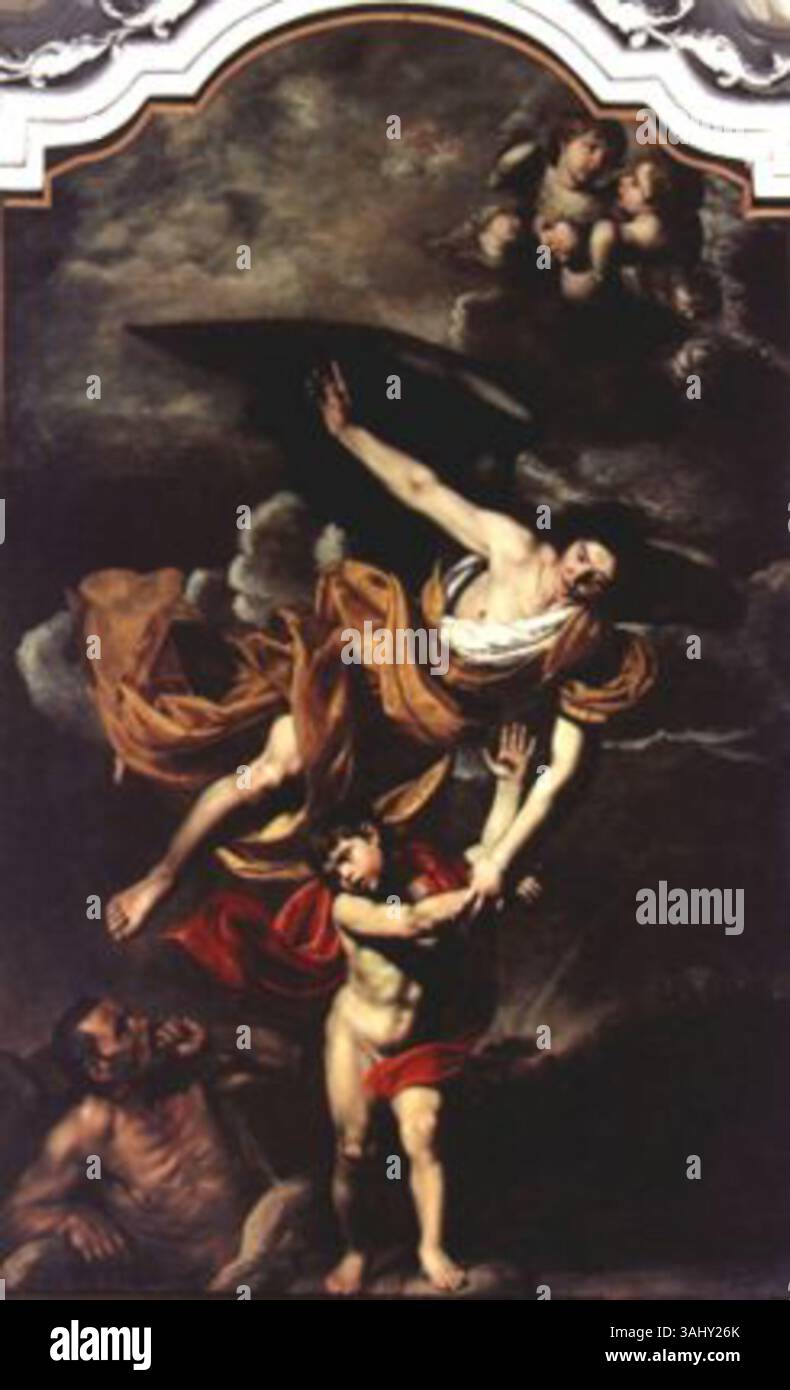 A 17th-century painting by Filippo Vitale depicting the guardian angel ...