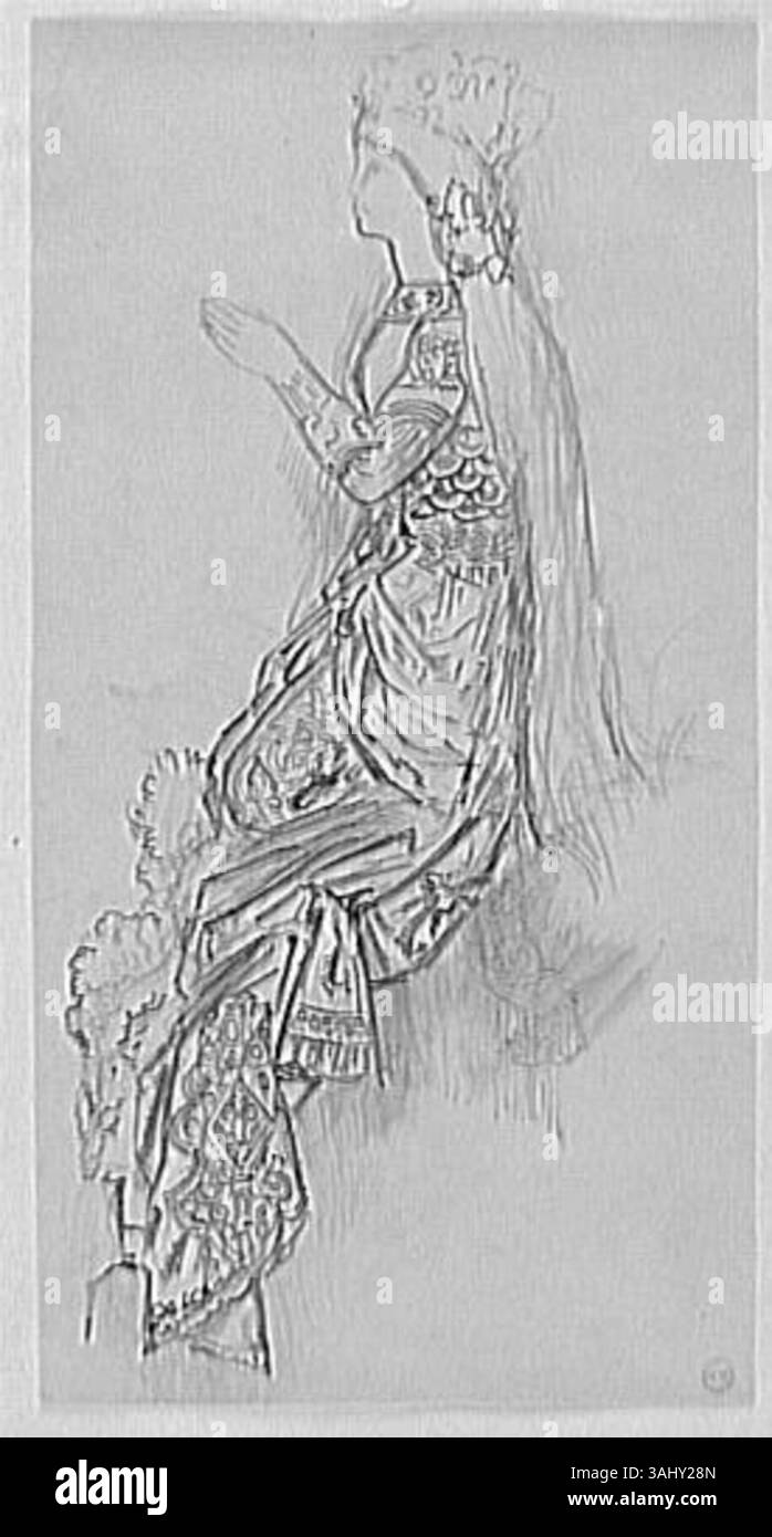 Gustave Moreau’s study of a woman in profile for 'Saint Georges et le ...