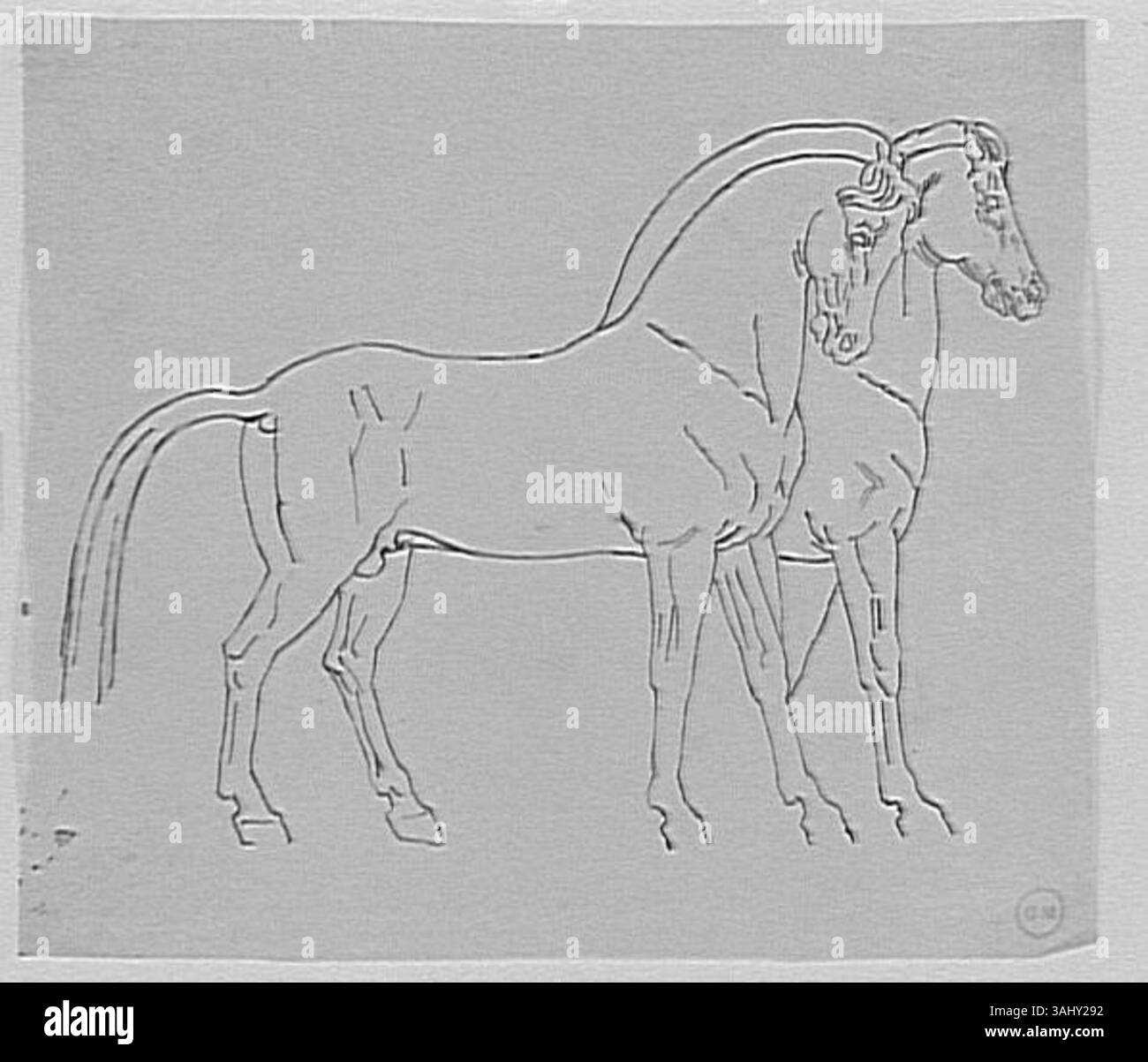 Gustave Moreau's 'Study of Two Horses,' created between 1850 and 1895 ...