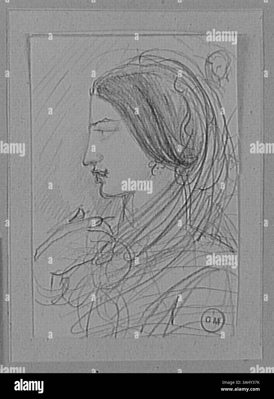 Gustave Moreau’s 'Profil de femme,' created between 1850 and 1895 ...