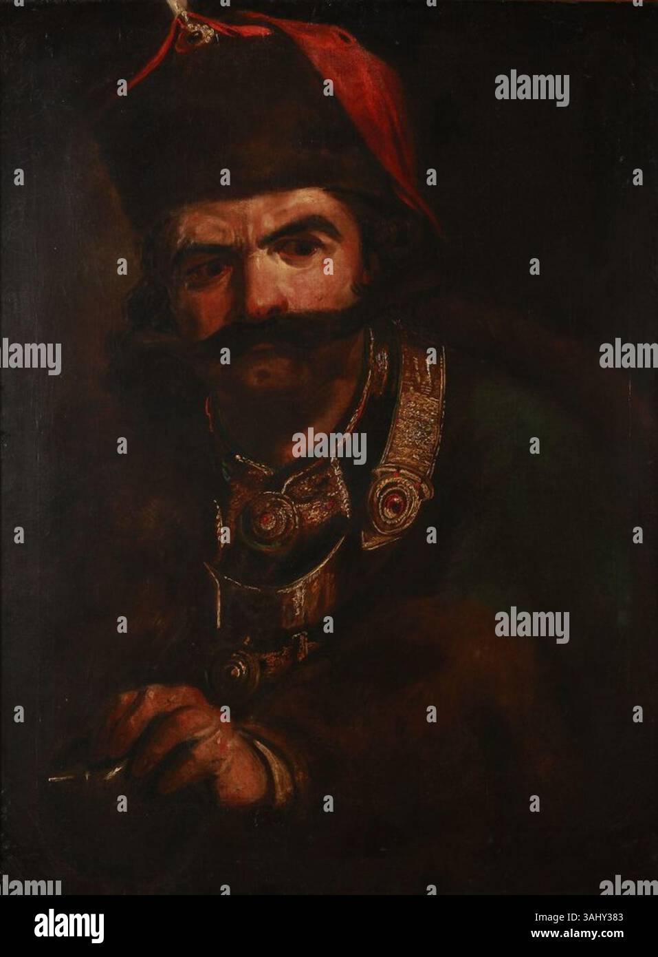 This 1857 portrait by Ura Jaki depicts King Marko, a legendary figure in Serbian folklore. The ...