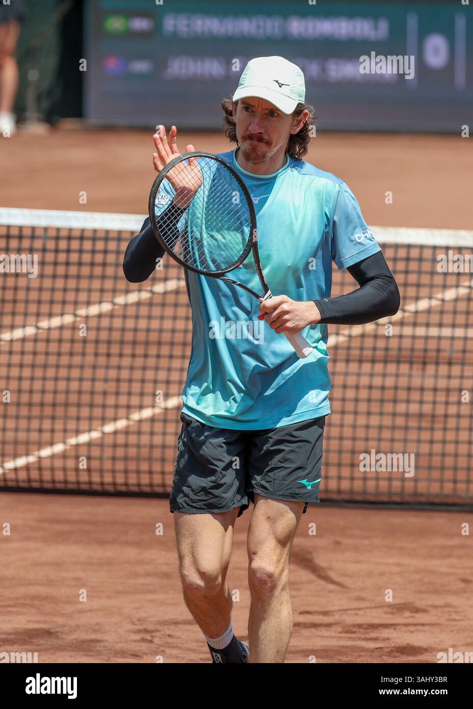 HOUSTON, TX - APRIL 06: John-Patrick Smith (AUS) celebrates a point won ...
