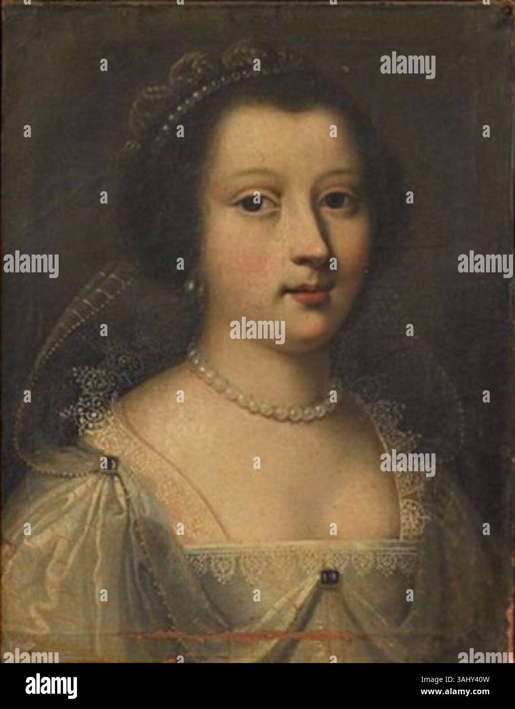 Portrait of Marie de la Tour d'Auvergne by Jean Ducayer, a 17th-century depiction of the French ...