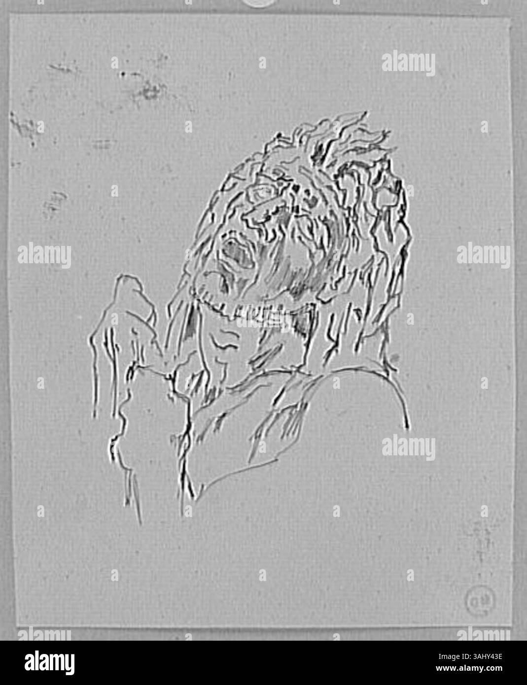 Study of the head of Tyrtaeus, created by Gustave Moreau between 1850 and 1895. The artwork ...