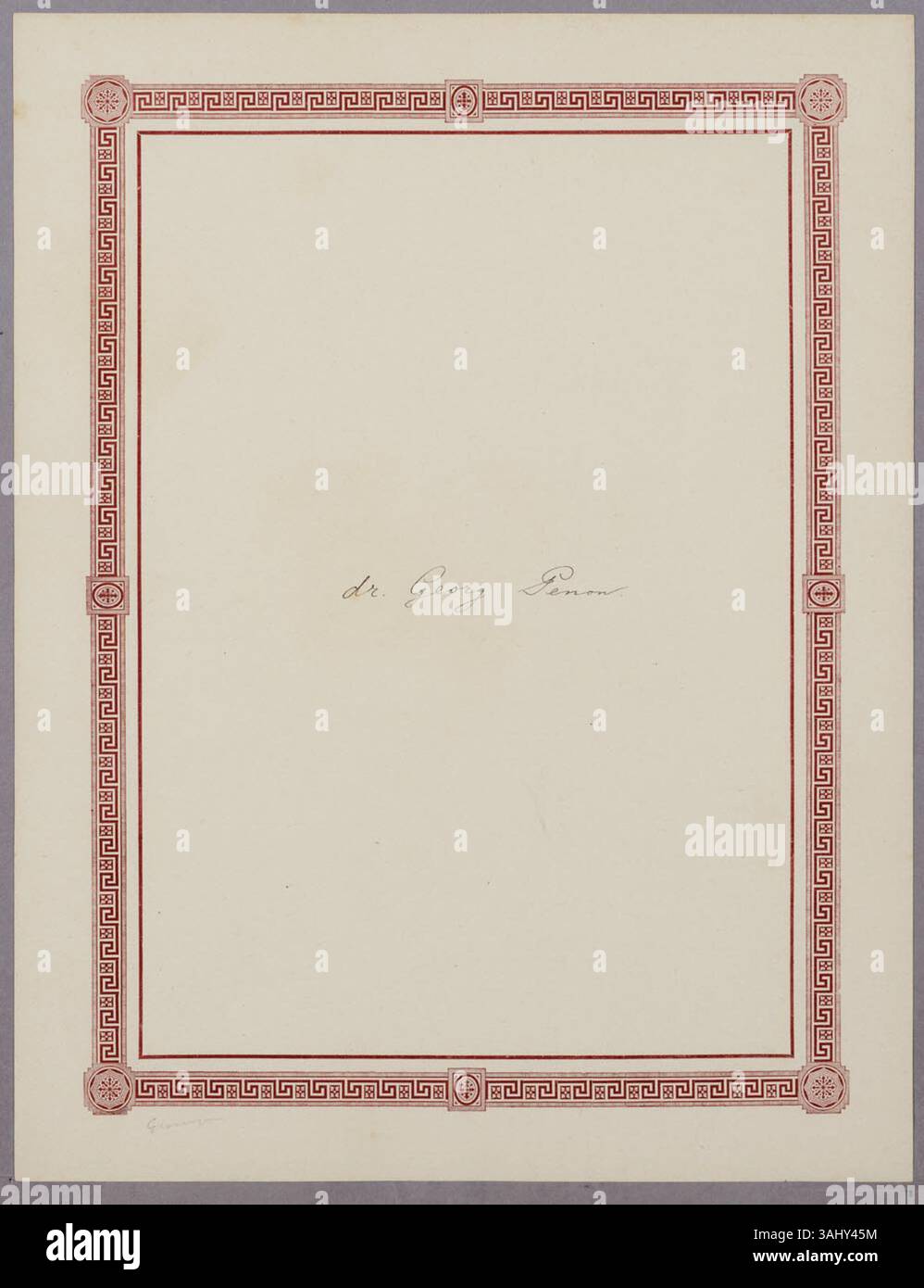 Dr. G. Penon made a contribution to the album amicorum of A.L.G ...