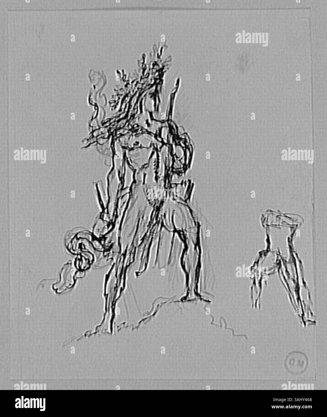 'Etude d'Hercule pour Hercule et l'Hydre de Lerne' (Study of Hercules ...